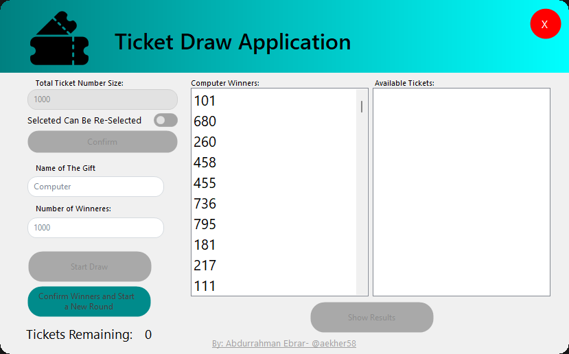GitHub - AEKHer/ticketDrawApplication: Raffle software with C# and ...