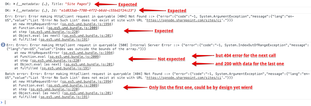 Question: Error trapping when batch creating list items · Issue #1275 · pnp/pnpjs · GitHub