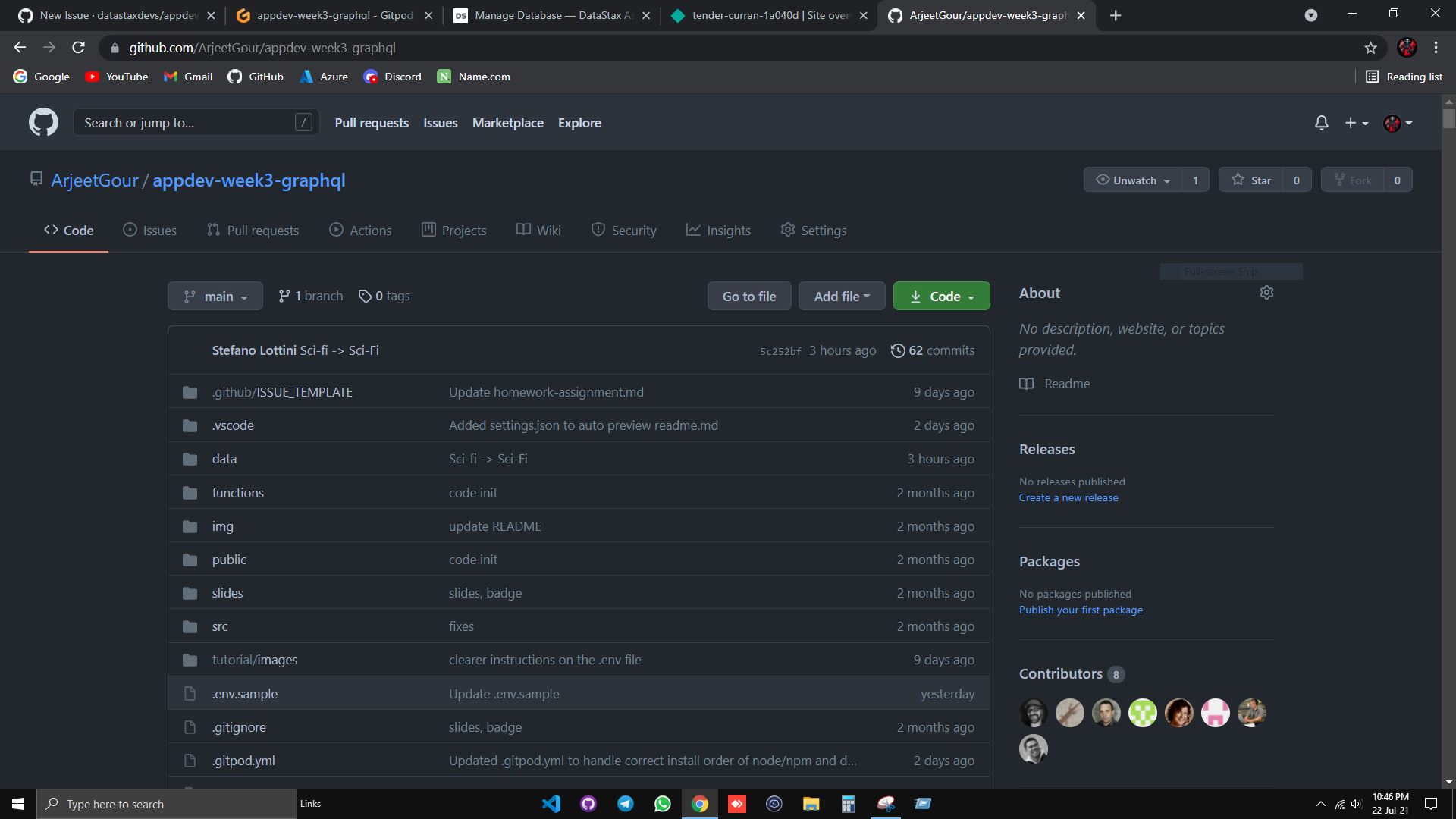 [HW] Arjeet Gour · Issue #386 · datastaxdevs/workshop-graphql-netflix · GitHub