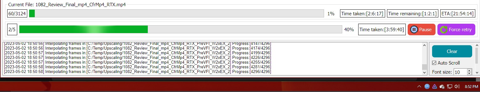 [BUG] Upscaling hangs on the last interpolation frame randomly · Issue ...