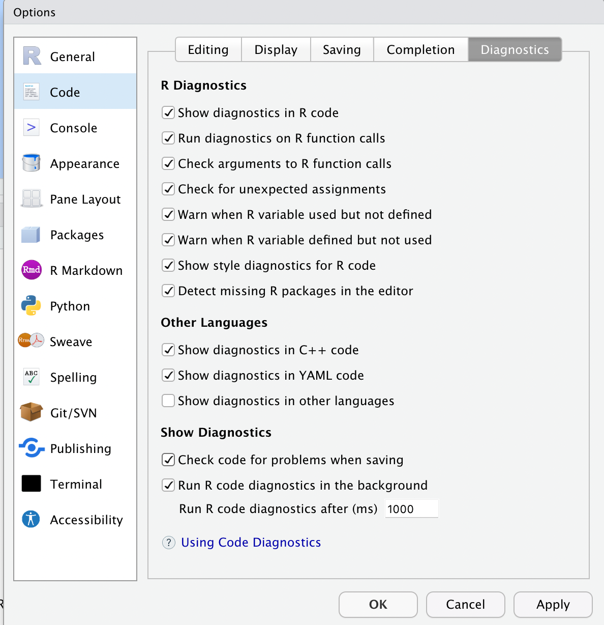 Diagnostic source markers in the editor gutter get muddled when both "Run diagnostics in ...