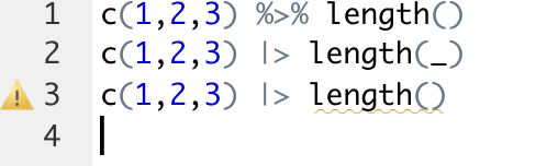 Native Pipe & Diagnostics (Check arguments to R function calls) · Issue ...