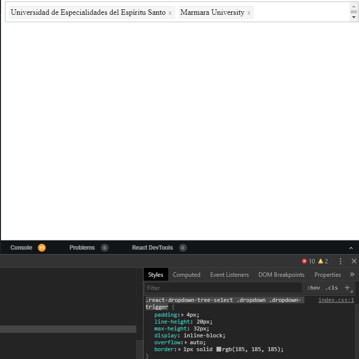 How to limit displayed tags to one line · Issue #289 · dowjones/react-dropdown-tree-select · GitHub