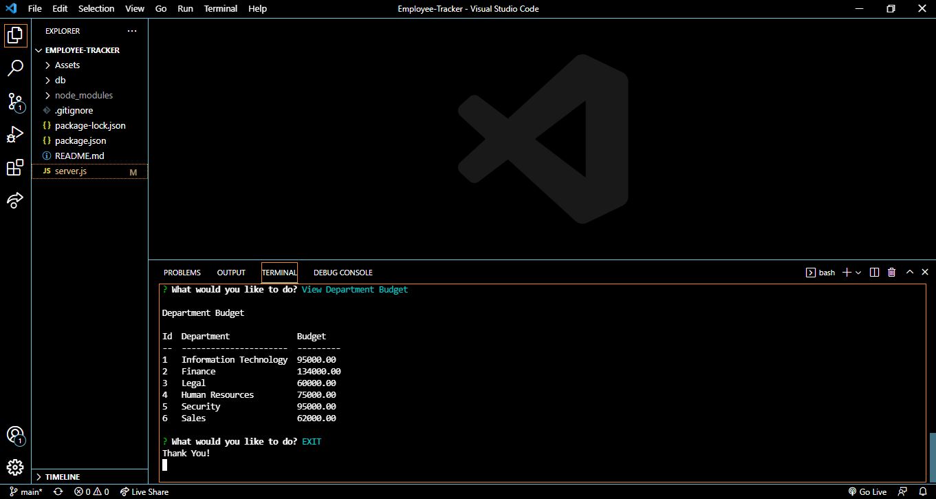 GitHub - Faizila/Employee-Tracker: A command line application that ...