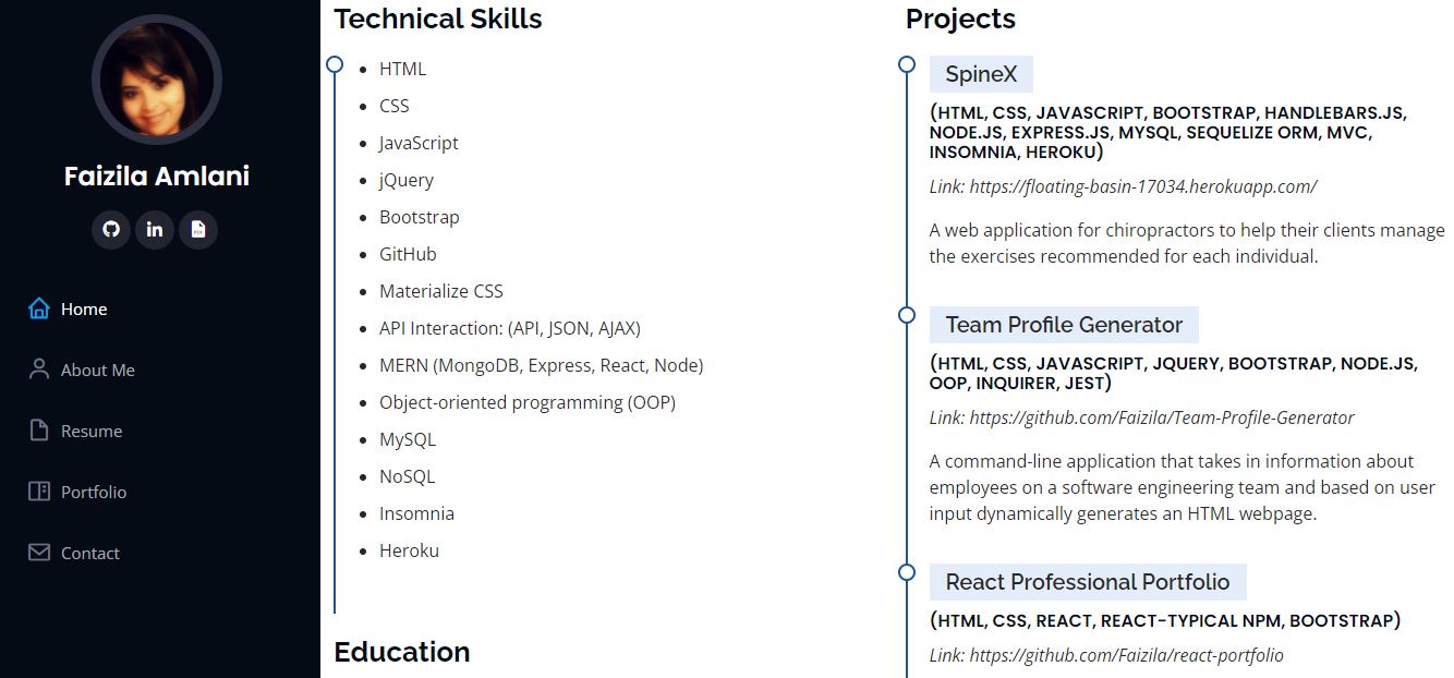 GitHub - Faizila/react-portfolio: React Professional Portfolio