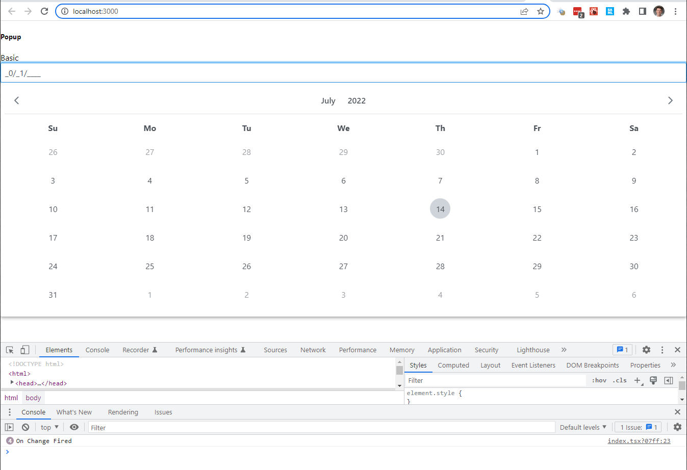 Calendar triggers onChange event twice when typing in React 18 Strict Mode · Issue #3062 ...