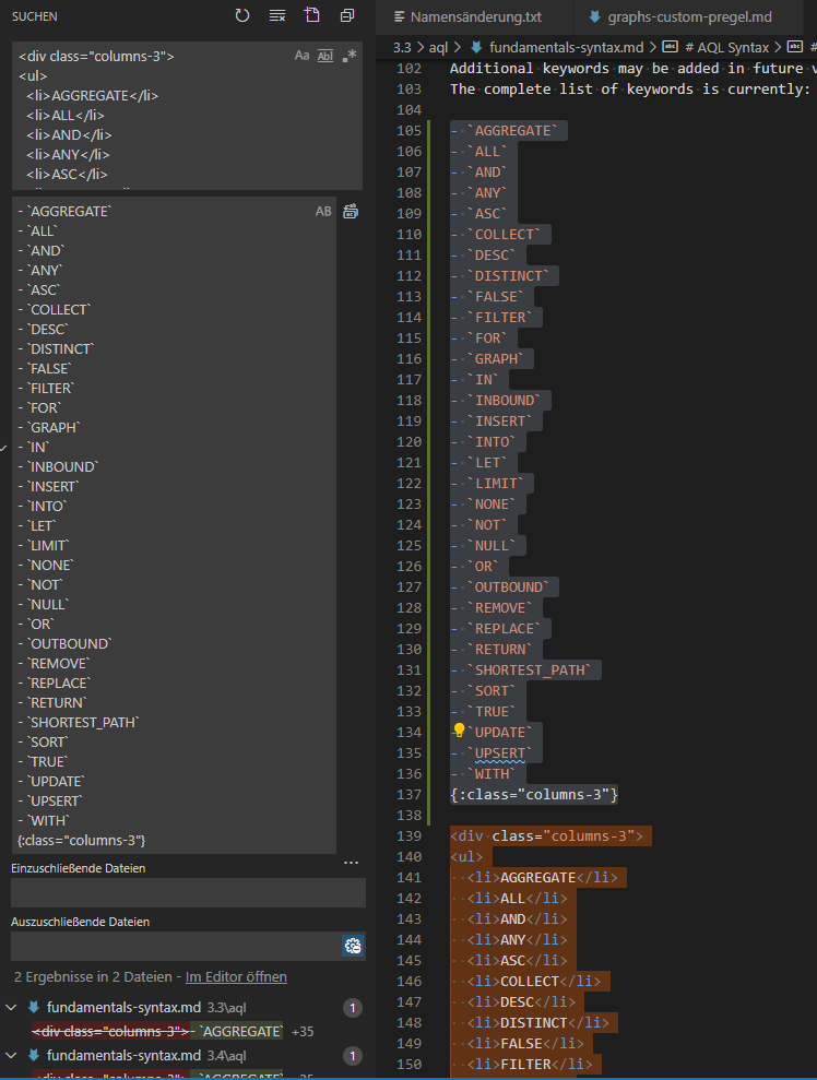 Search and replace (in multiple files), the replacement text input box ...
