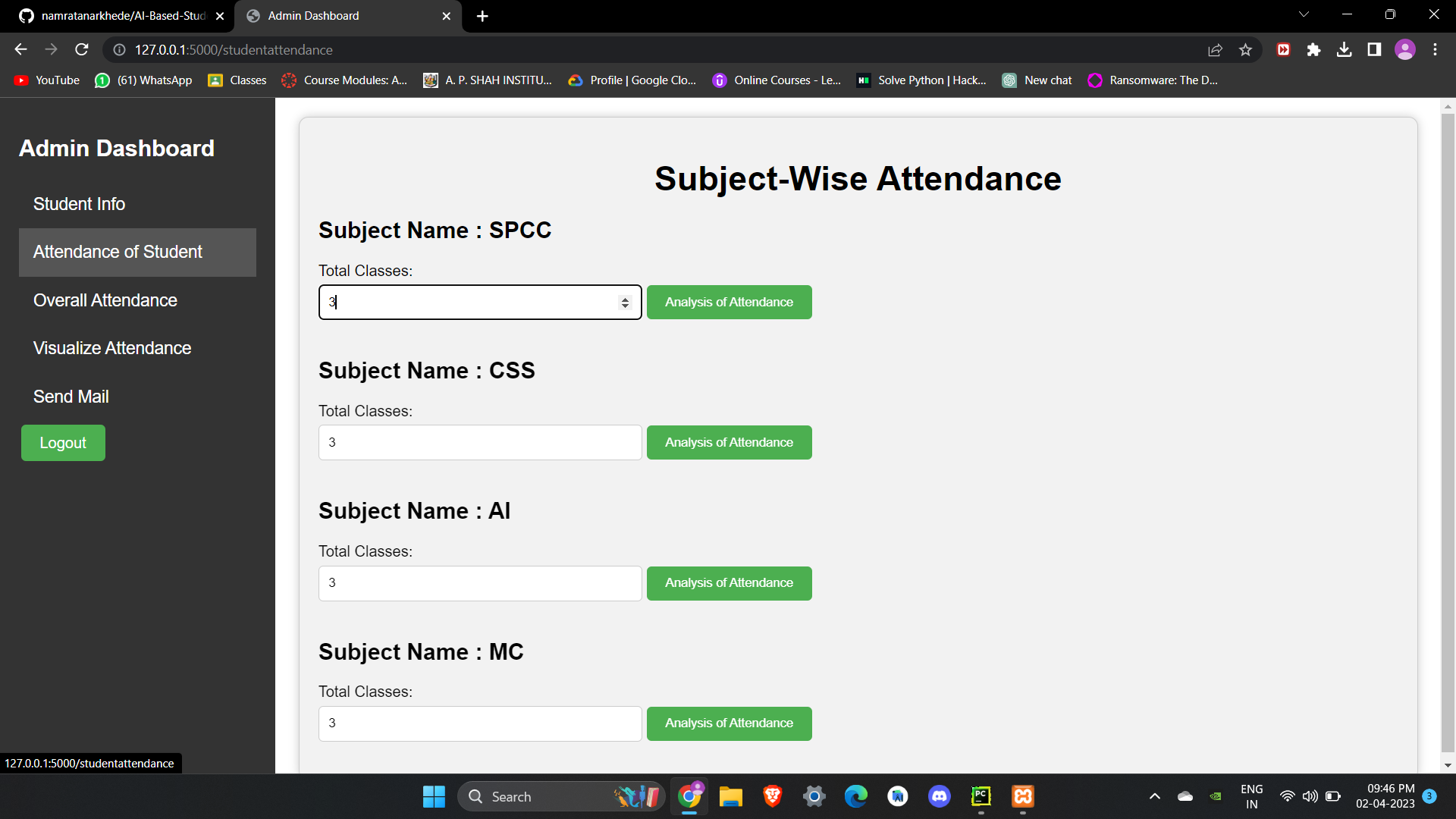 GitHub - namratanarkhede/AI-Based-Student-Monitoring