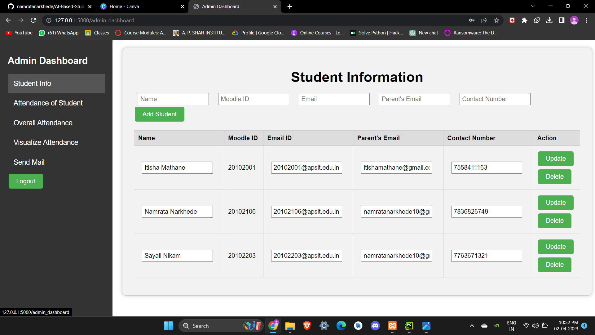GitHub - namratanarkhede/AI-Based-Student-Monitoring