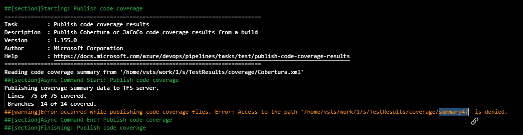 Publish code coverage error when using Hosted Ubuntu 1604 · Issue #8762 · microsoft/azure ...