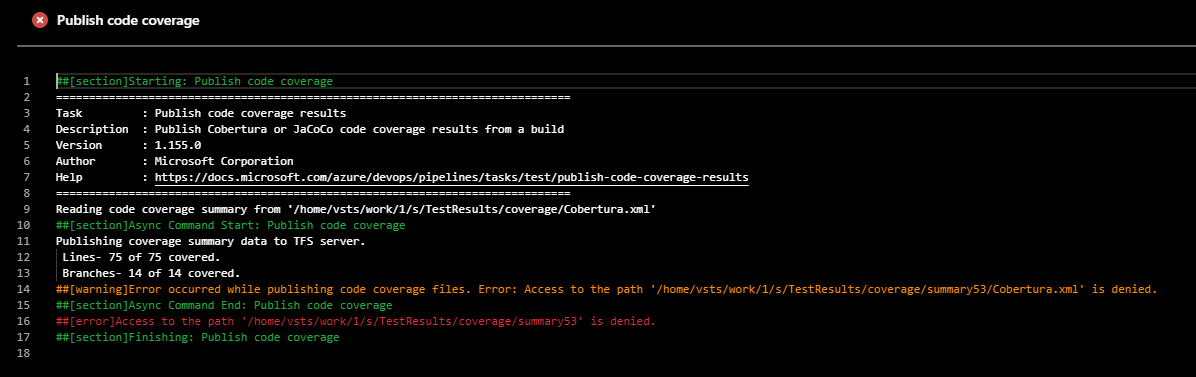 Permission Error Publishing Code Coverage on Ubuntu · Issue #11142 · microsoft/azure-pipelines ...