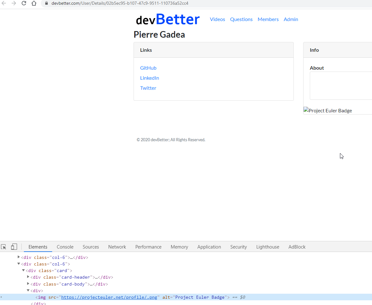 Bug: Project Euler Badge Broken Image · Issue #126 · DevBetterCom/DevBetterWeb · GitHub