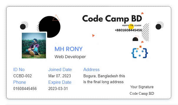 GitHub - dev-mhrony/Online-ID-Card-Genarator-in-PHP-with-MySQL-Database: Online ID Card ...
