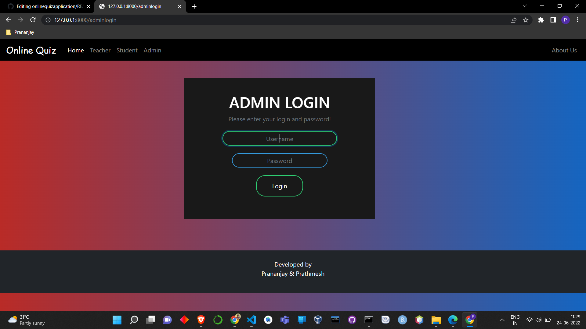 GitHub - Prananjay04/onlinequizapplication