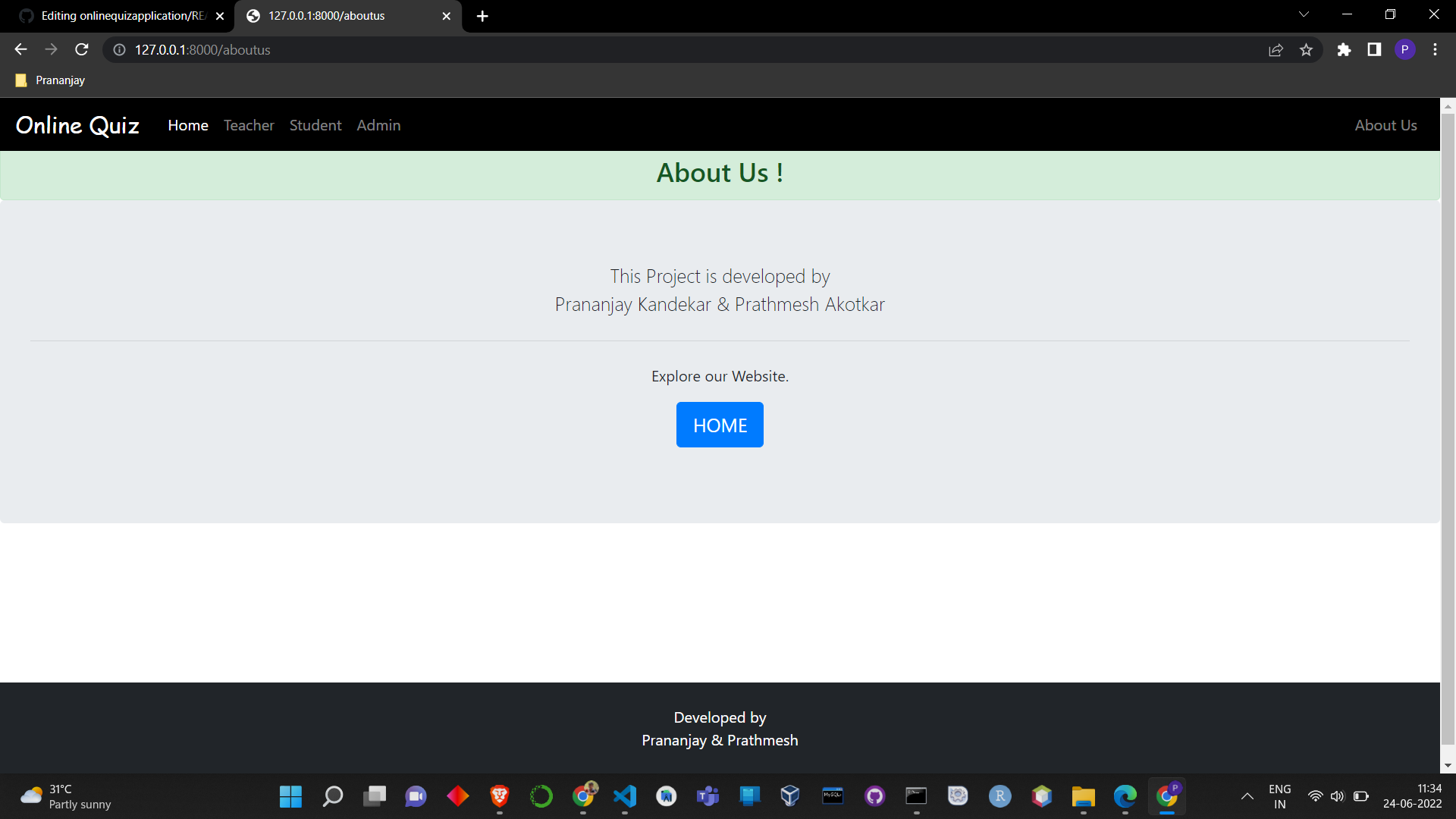 GitHub - Prananjay04/onlinequizapplication
