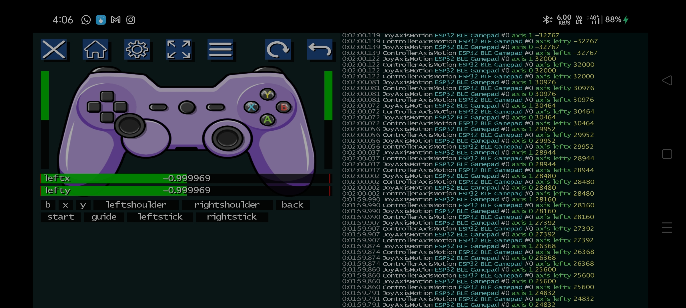 Not able to access right thumb stick and left DPAD. · Issue #153 · lemmingDev/ESP32-BLE-Gamepad ...