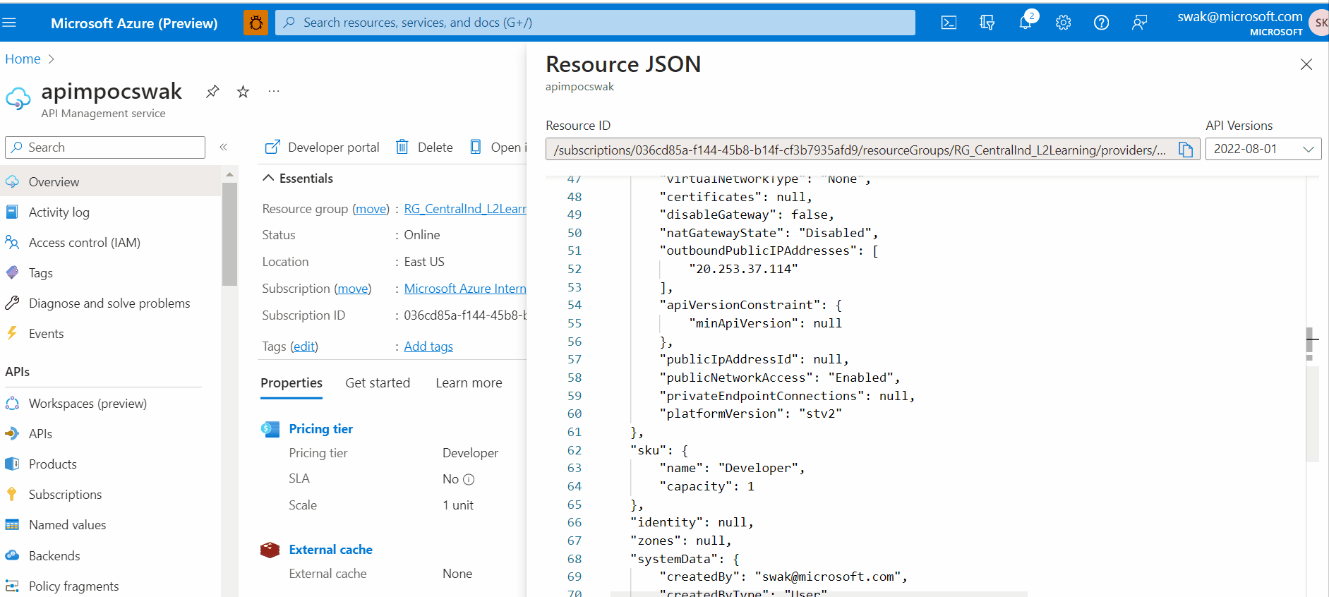 error misdirection-APIM action while choosing api when APIM has set min version constraint ...
