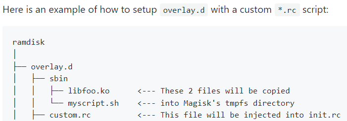The example provided for loading kernel modules in the Magisk developer guides is not working ...