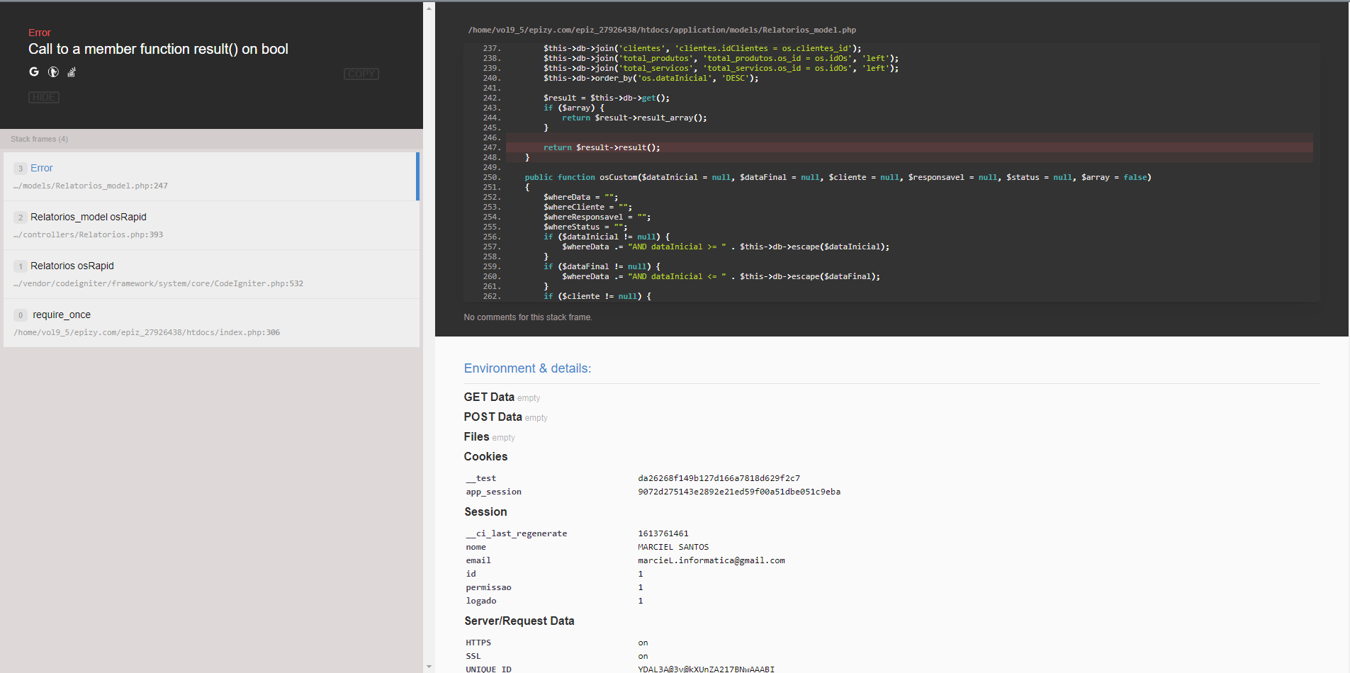 Erro Relatório de OS · Issue #1251 · RamonSilva20/mapos · GitHub