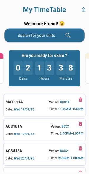 GitHub - ElieBamunoba/MyTimeTable: An Exam Time Table App