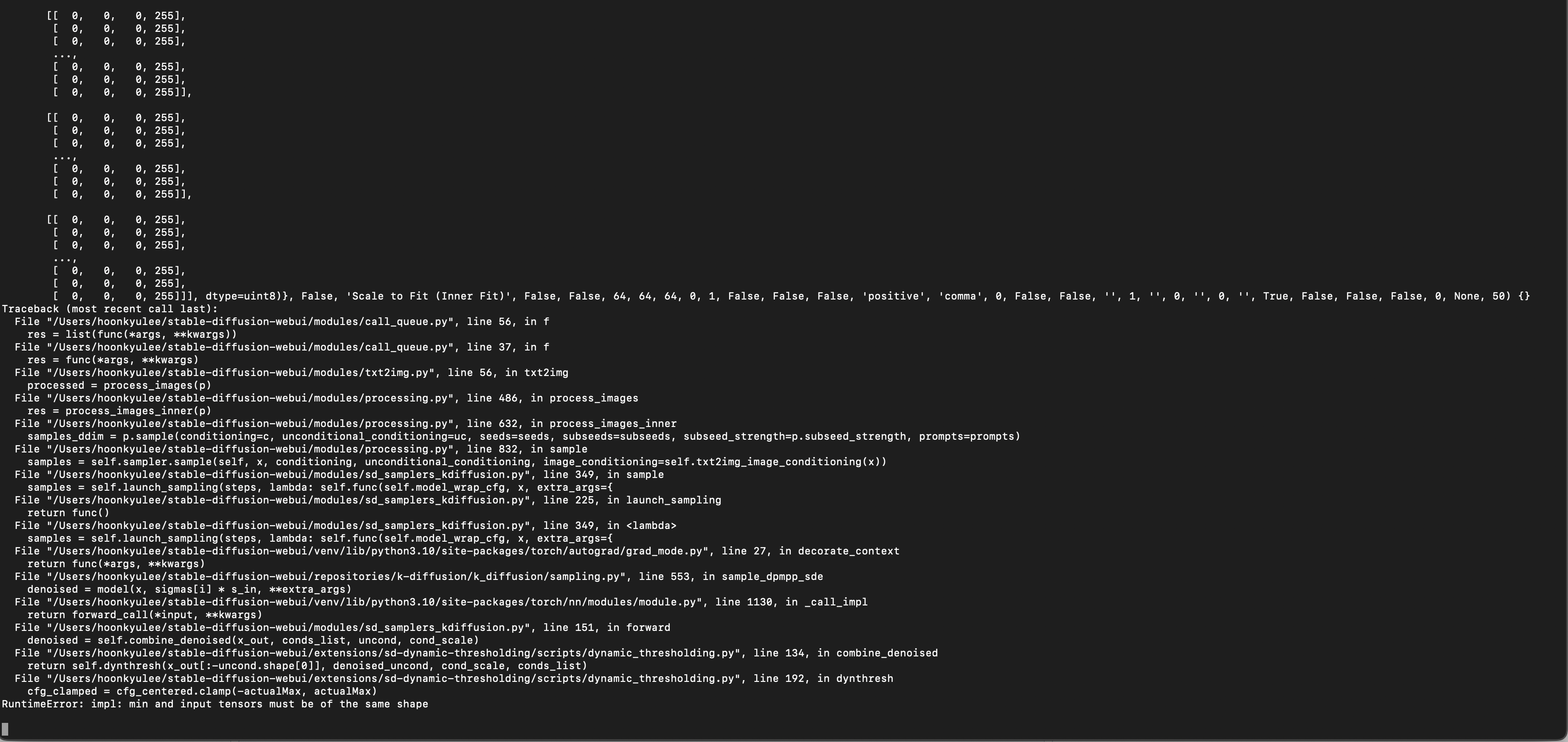 [Error] Enable Dynamic Thresholding · AUTOMATIC1111 stable-diffusion ...