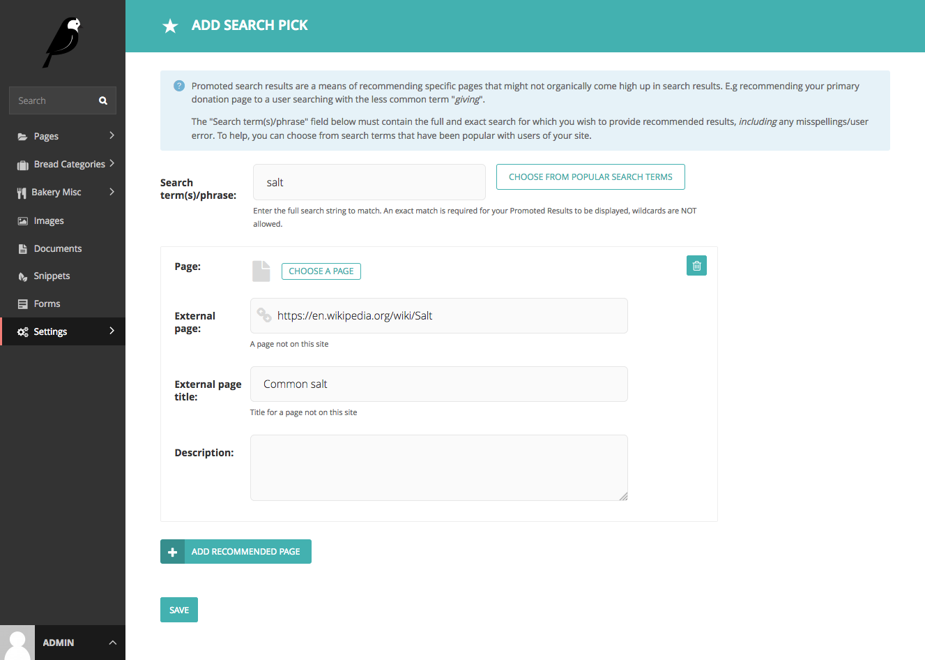 Ability to add external pages in promoted search results · Issue #10725 · wagtail/wagtail · GitHub