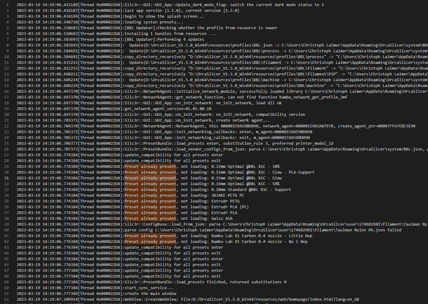 How do I import all my filament profiles into the new Orca? · Issue #517 · SoftFever/OrcaSlicer ...