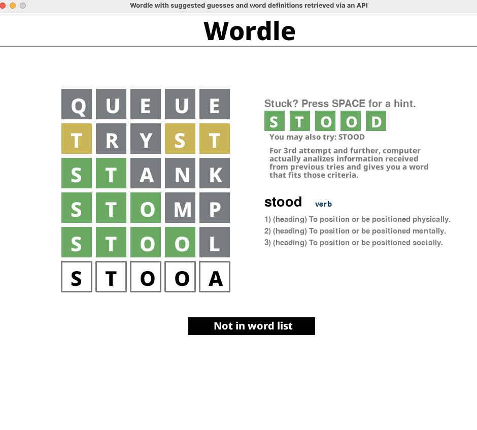 GitHub - SergeyKstnko/Wordle: My recreationg of Wordle