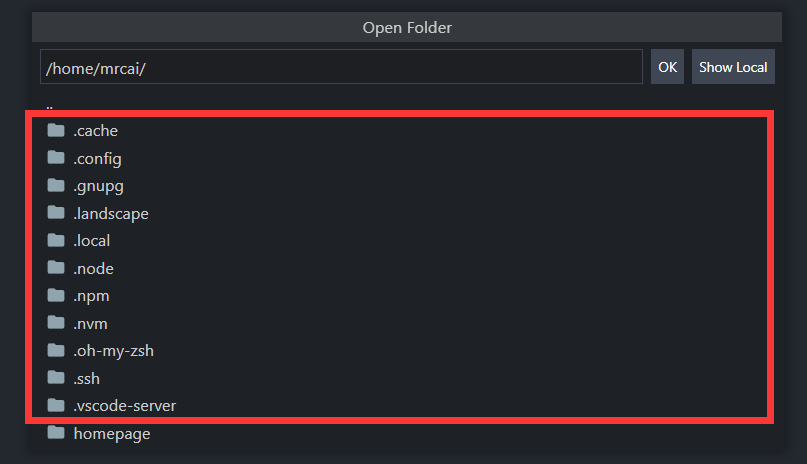 Hide .* folder in "Open Folder" panel · Issue #148358 · microsoft ...
