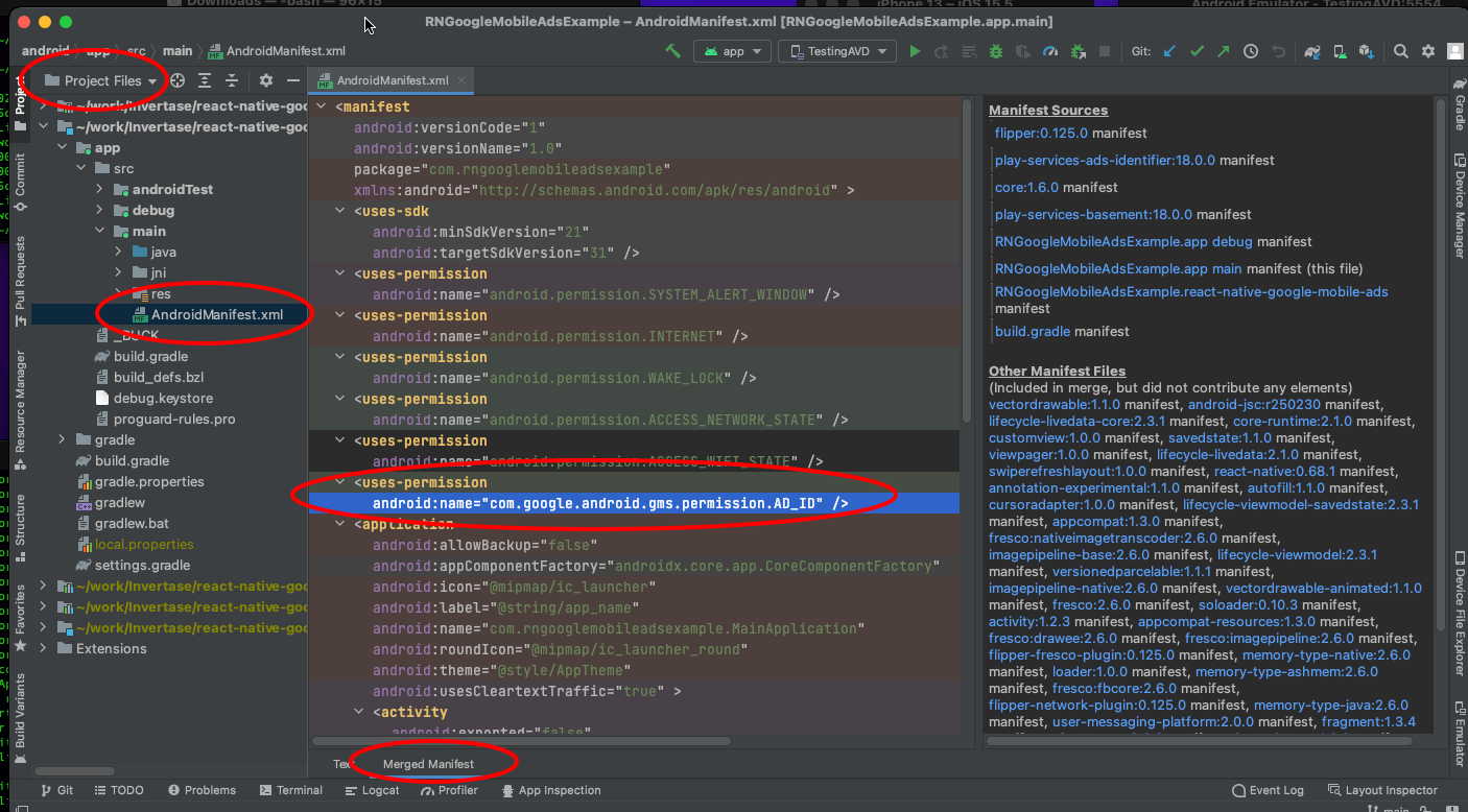 Android 13 (API 33) declaration requires AD_ID Permission [solution: it is automatically ...