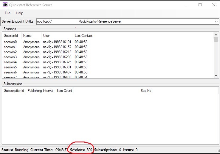 OPC UA server keeps closing sessions after creating multiple subscriptions · Issue #2033 ...