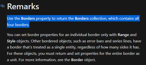 To Show Users About Borders Object When Applied Over A Range Of Cells By Vivekkoul1 · Pull