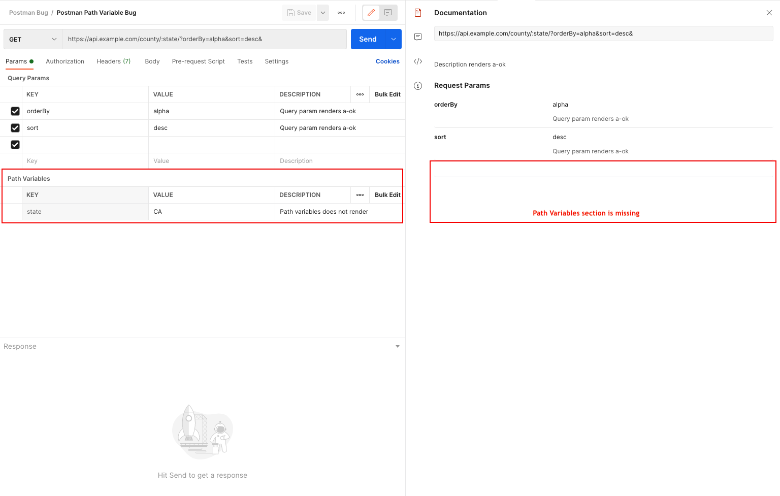 Path Variables are not rendered in Documentation · Issue #9808 ...