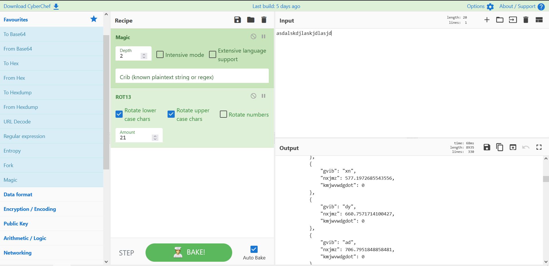 Bug report: Answer field in json format · Issue #1330 · gchq/CyberChef · GitHub