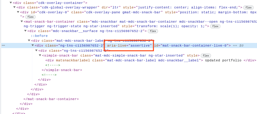 Bugsnackbar Documentation Says Aria Livepolite But Real Default Is Assertive · Issue