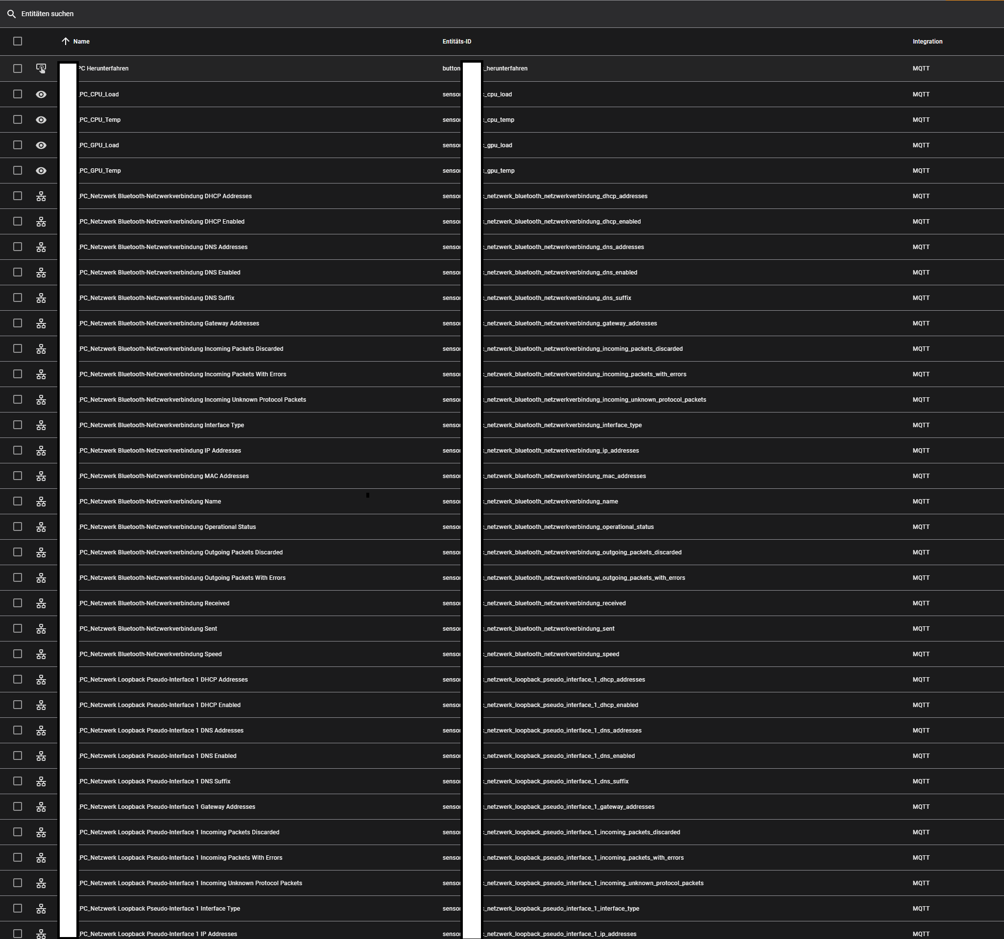 Bug: Network sensor broke and deleted sensors are still present in home assistant. · Issue #214 ...