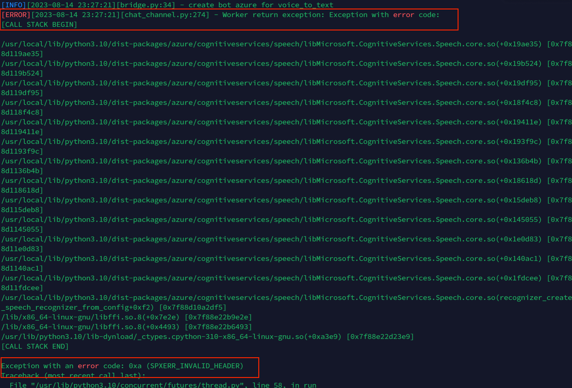 Azure语音配置报错 · Issue 1367 · Zhayujiechatgpt On Wechat · Github 