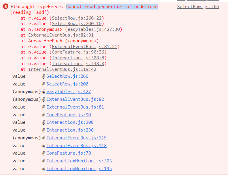 Getting Cannot Read Properties Of Undefined On Row Select After Any Row Deletion · Issue 3838 
