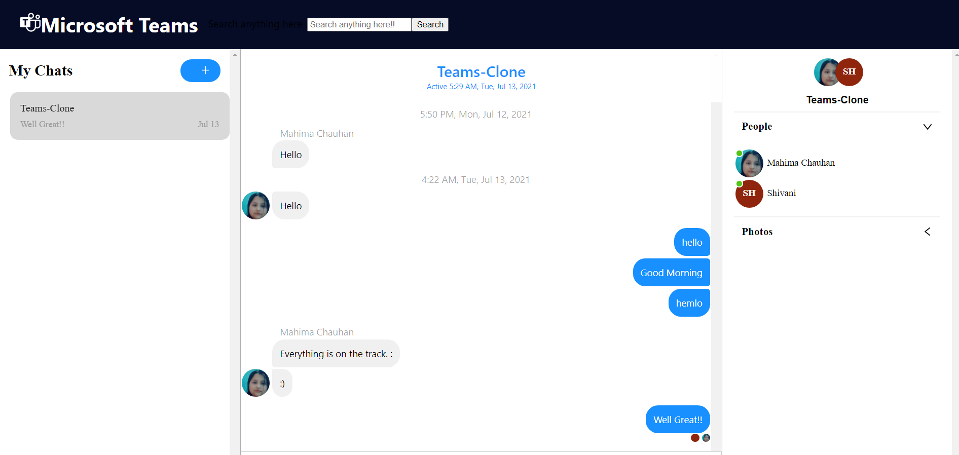GitHub - milostivyy/Teams-Clone-final: Microsoft Teams clone having chat messaging functionality ...