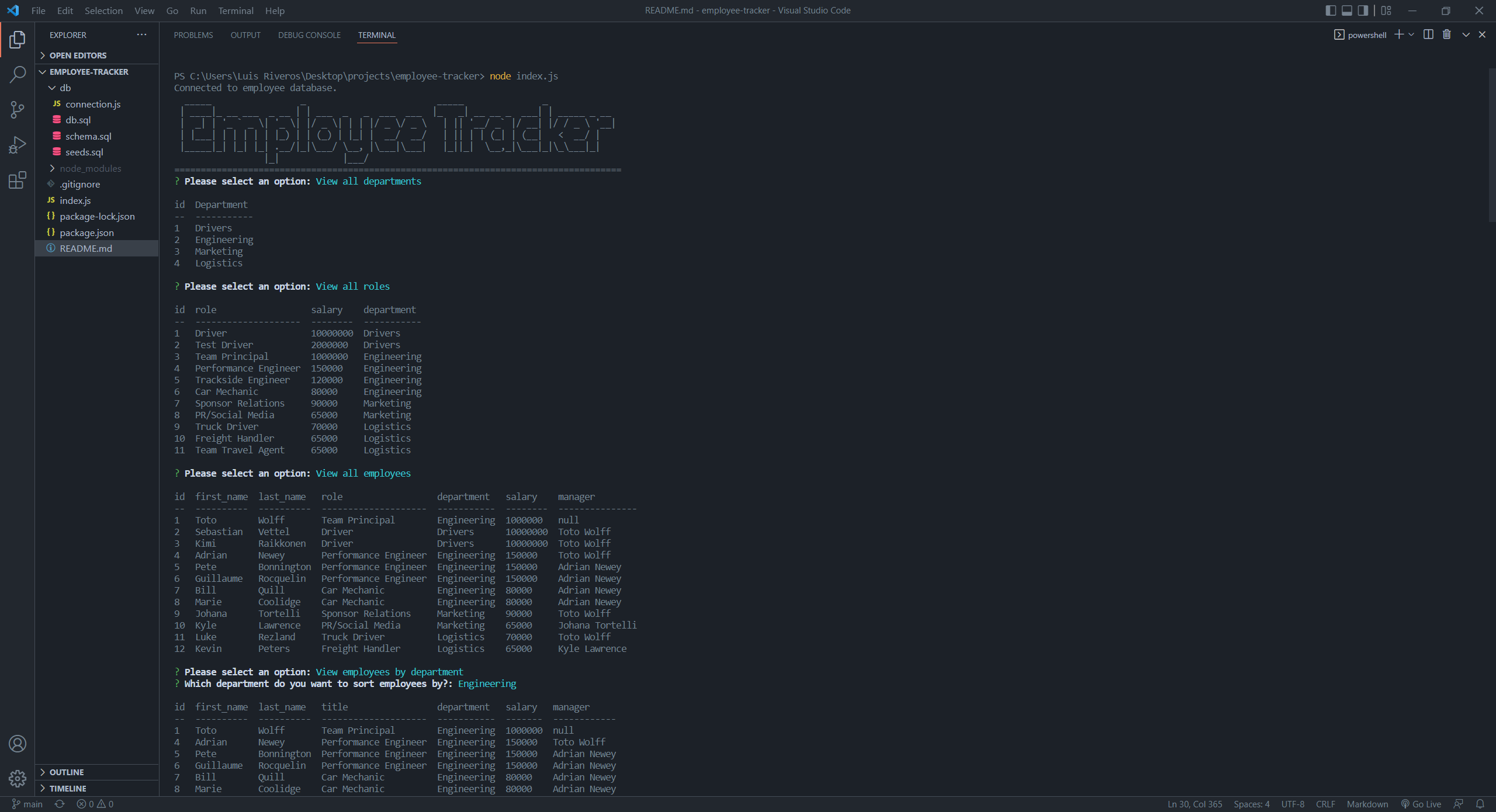 GitHub - luimr88/employee-tracker