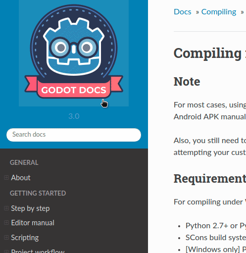 Better sidebar behavior · Issue #1637 · godotengine/godot-docs · GitHub