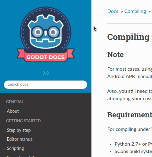 Better sidebar behavior · Issue #1637 · godotengine/godot-docs · GitHub