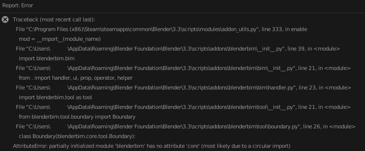 BlenderBim - 20220919 - Error when attempting to activate addon · Issue #2422 · IfcOpenShell ...
