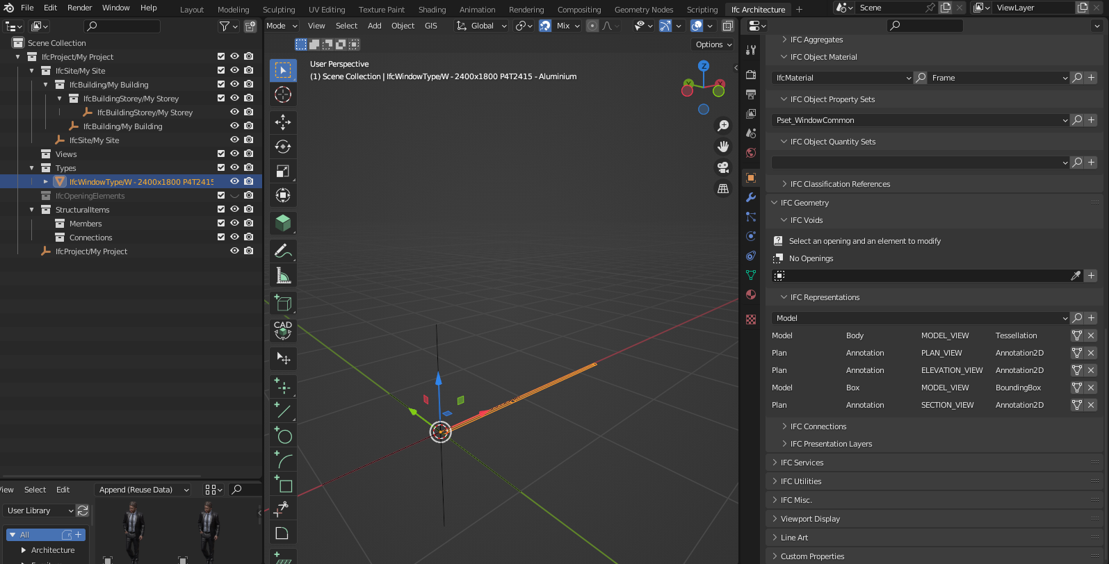 BlenderBim IfcRepresentation ELEVATION_VIEW does not flatten the representation in the correct ...