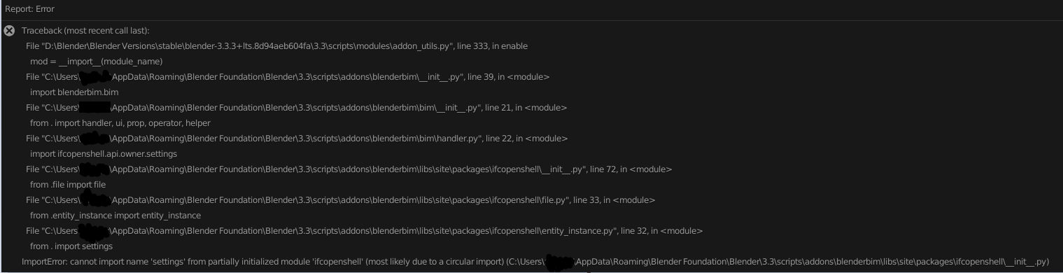 BlenderBim - Error when installing BlenderBim-230215 · Issue #2774 · IfcOpenShell/IfcOpenShell ...