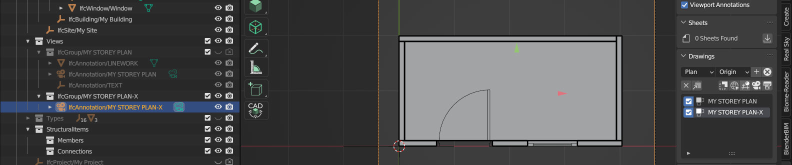 BlenderBim - copying annotations from one drawing to another does not show · Issue #2966 ...