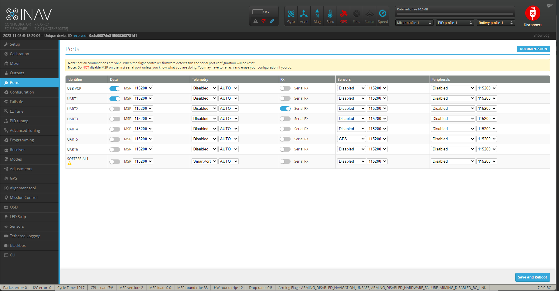 UBLOX M6N and M8N not working after upgrade to INAV 7.0.0-RC1 · Issue ...