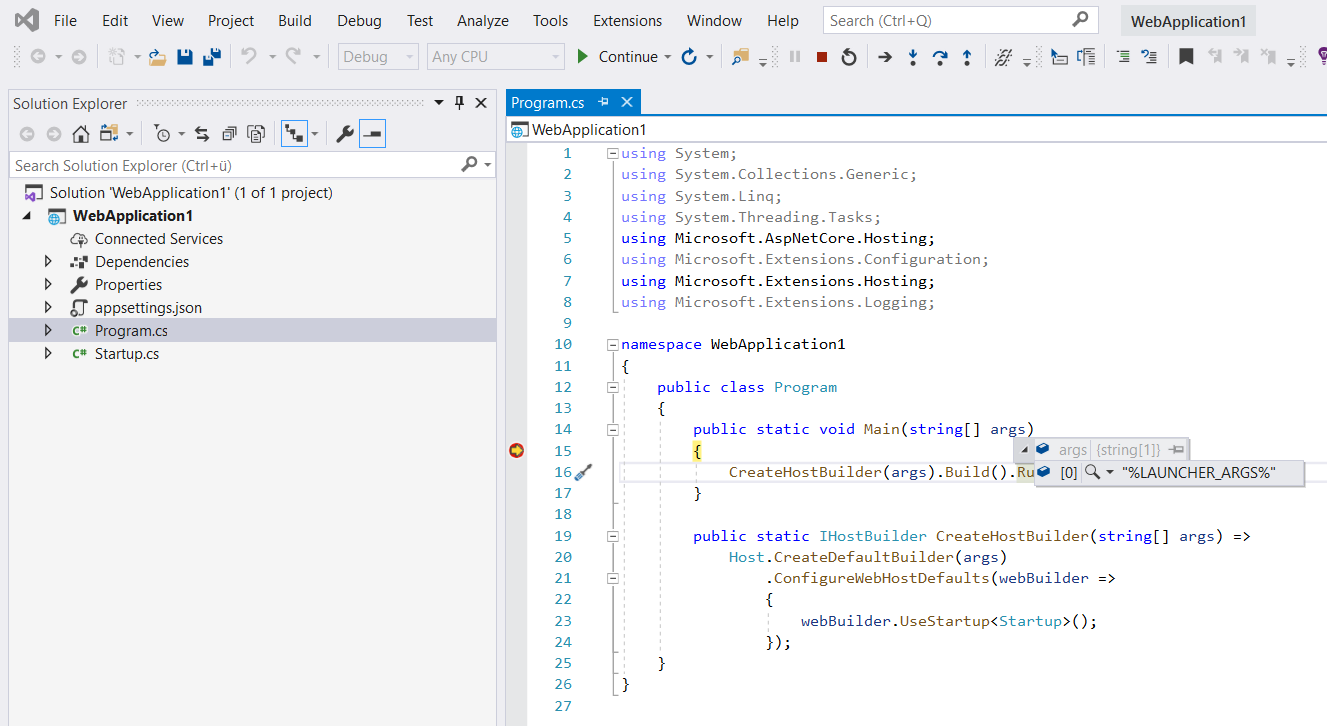 Visual Studio Debug IISExpress with FDE application · Issue #14735 ...