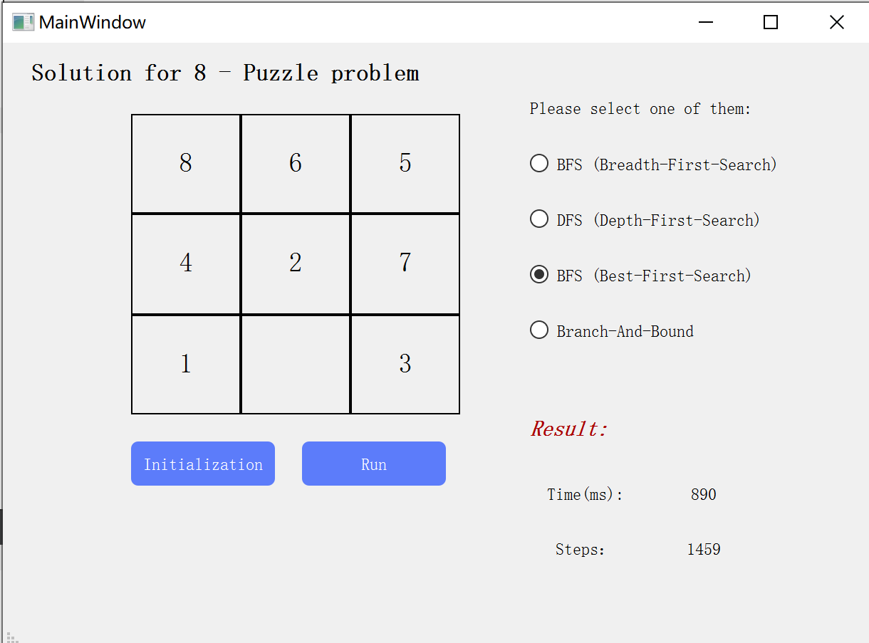 GitHub - ouguangye/eight-puzzle-problem: 基于qt开发的八数码的可视化