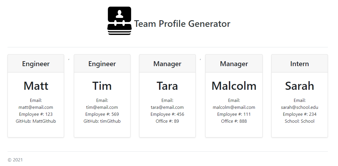 GitHub - SteveHoltRules/TeamProfileGenerator: Node Jest OOP